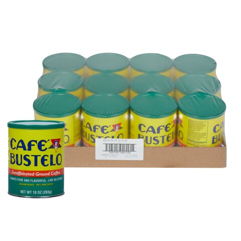 Café Bustelo 10 Ounce Decaffeinated Canister 12 Count Case
