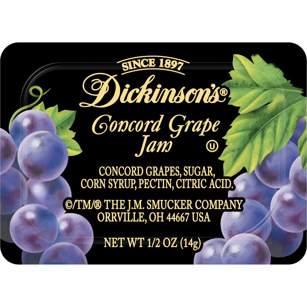 Dickinson's .5 Ounce Grape Jam Portion Control 200 Count Case