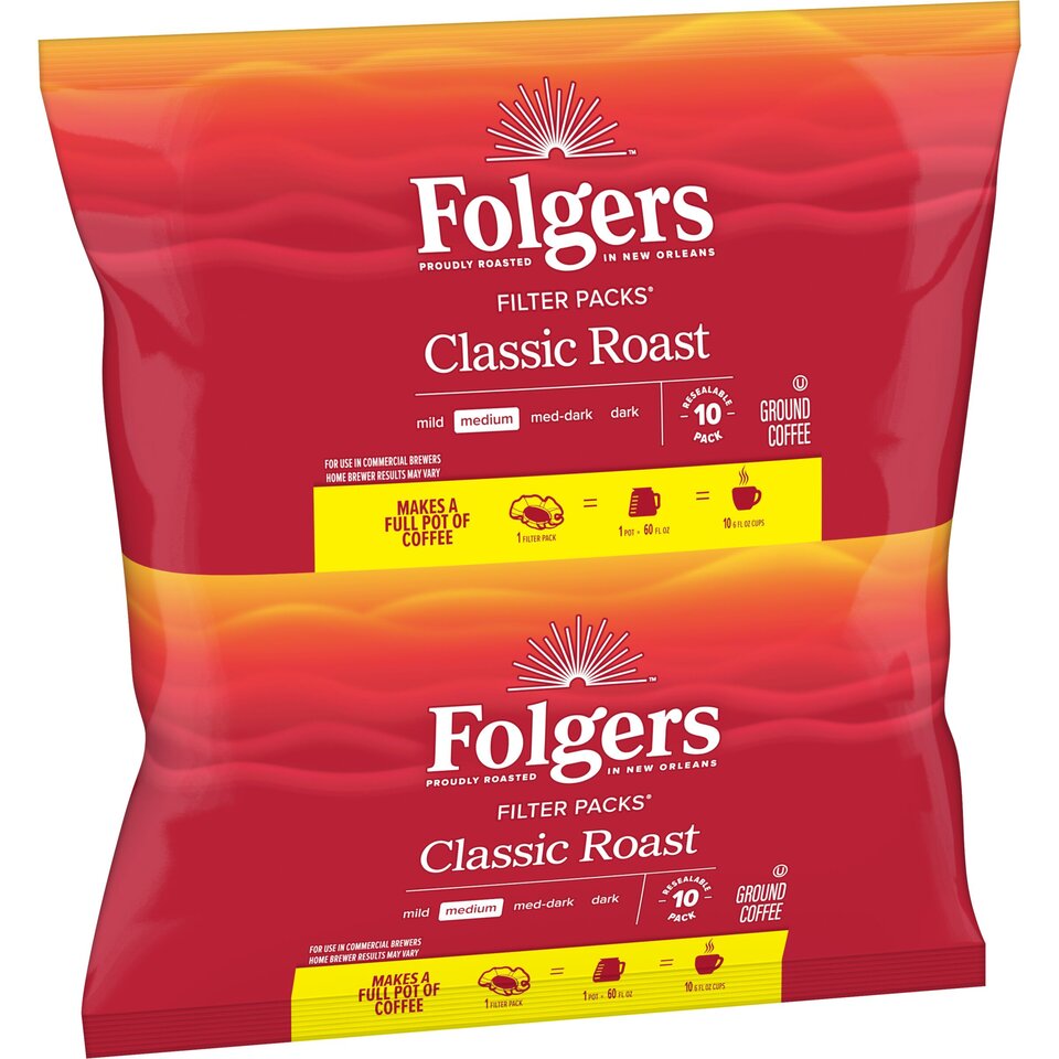 Folgers 1.05 Ounce Caffeine Regular Filter Pack