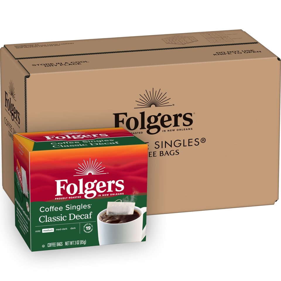 Folgers 3 Ounce Decaffeinated Singles 19 Count Regular