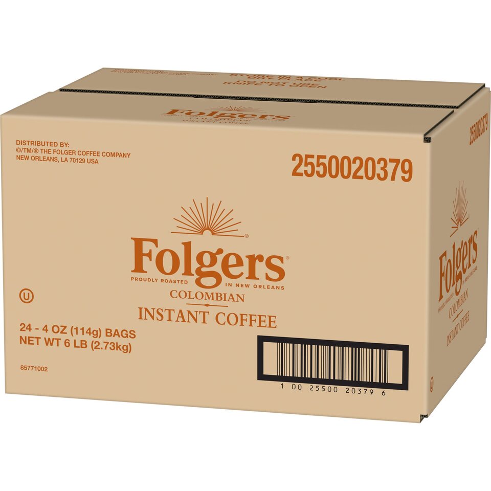 Folgers 4 Ounce 100% Colombian Instant 24 Count Case