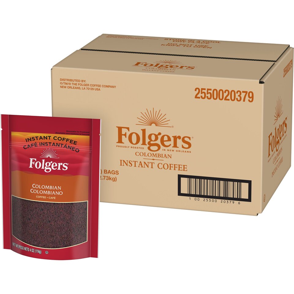 Folgers 4 Ounce 100% Colombian Instant 24 Count Case