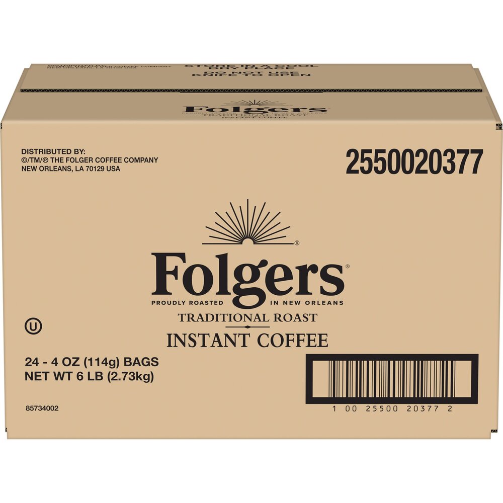 Folgers 4 Ounce Traditional Roast Instant 24 Count Case