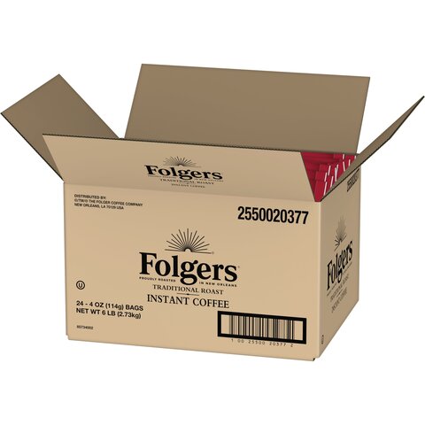 Folgers 4 Ounce Traditional Roast Instant 24 Count Case