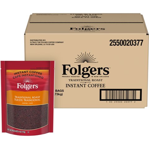 Folgers 4 Ounce Traditional Roast Instant 24 Count Case