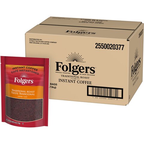 Folgers 4 Ounce Traditional Roast Instant 24 Count Case