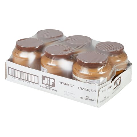 Jif 4.5 Pounds Natural Peanut Butter Sauce 6 Count Case