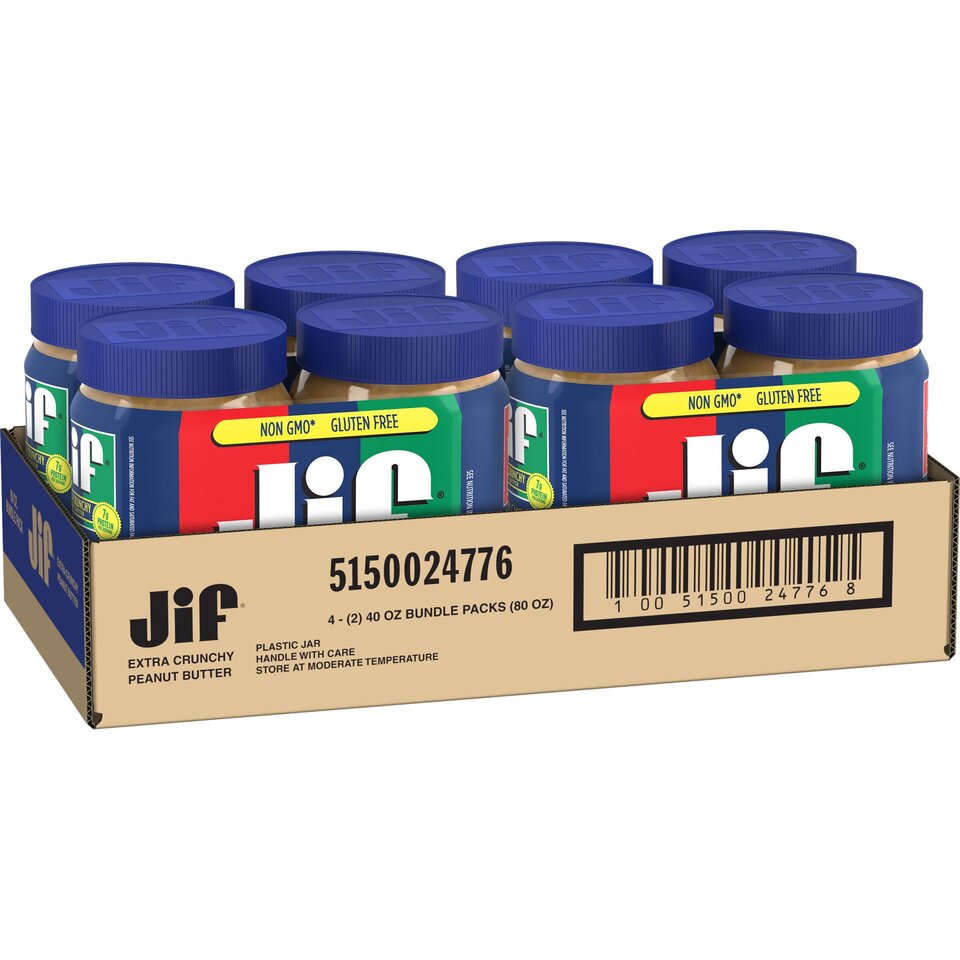Jif 80 Ounce Crunchy Peanut Butter Twin Pack