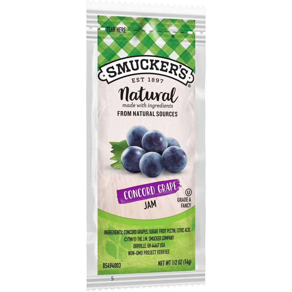 Smucker 1/2 Ounce Natural Concord Grape Jam Packet