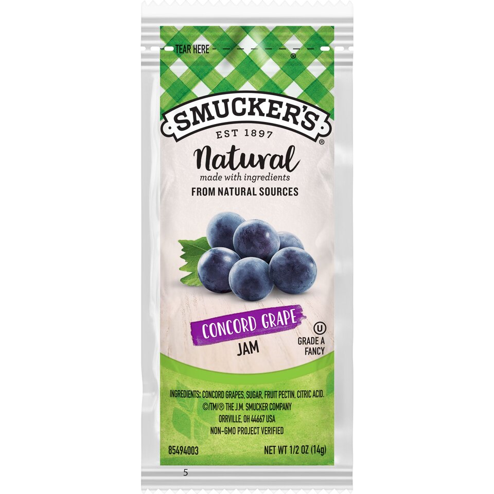 Smucker 1/2 Ounce Natural Concord Grape Jam Packet