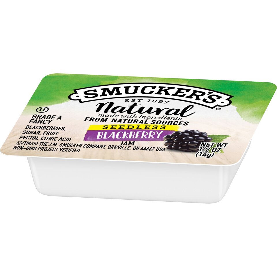 Smucker's Natural Seedless Blackberry Jam 1/2 Ounce Portion Control