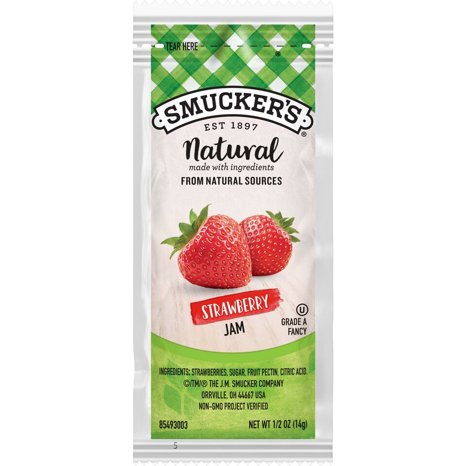 Smucker's 1/2 Ounce Natural Strawberry Jam Packet