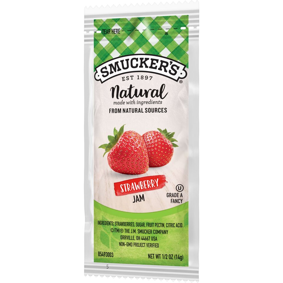 Smucker's 1/2 Ounce Natural Strawberry Jam Packet