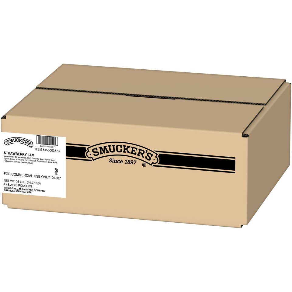 Smucker's 8.25 Pound Strawberry Jam Bulk Pouch Case