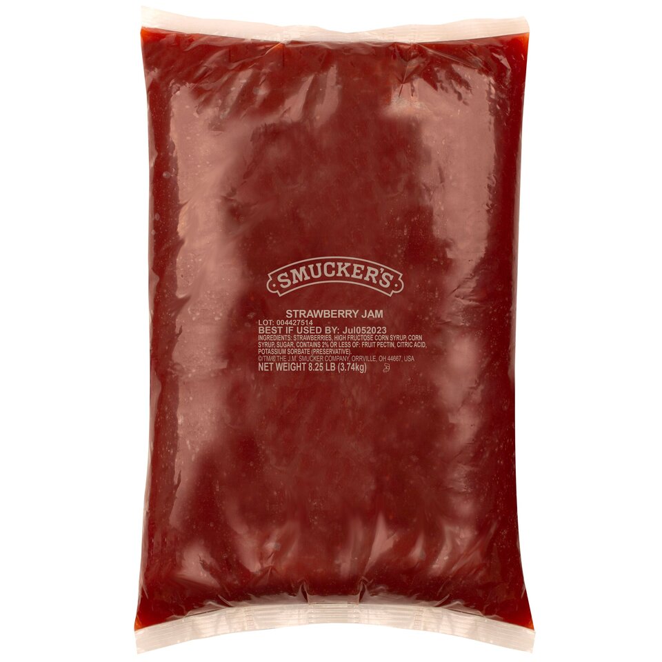 Smucker's 8.25 Pound Strawberry Jam Bulk Pouch Case