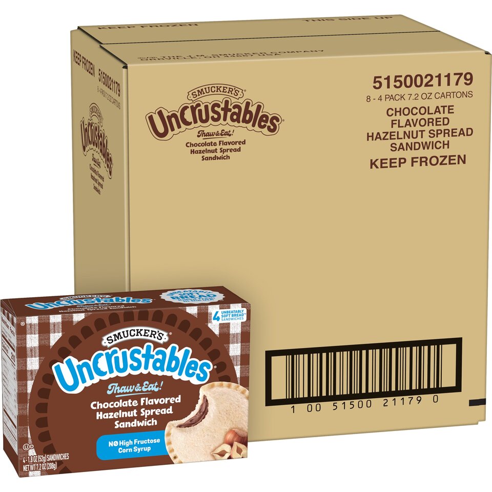 Smucker's 1.8 Ounce Uncrustables Chocolate Hazelnut 4 Pack 8 Count Case