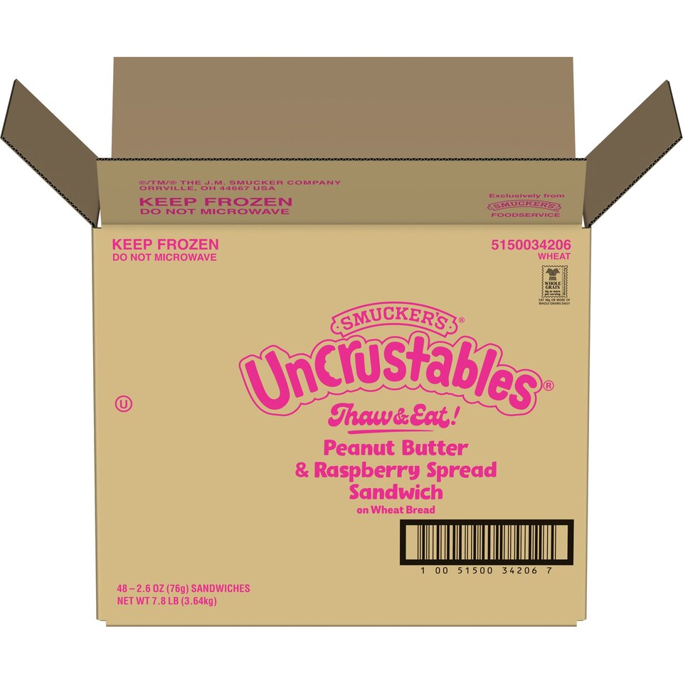 Smucker's Uncrustables 2.6 Ounce Peanut Butter And Strawberry Wheat ...