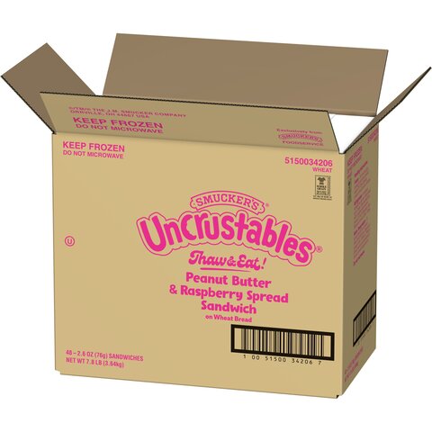 Smucker's Uncrustables 2.6 Ounce Peanut Butter And Strawberry Wheat ...