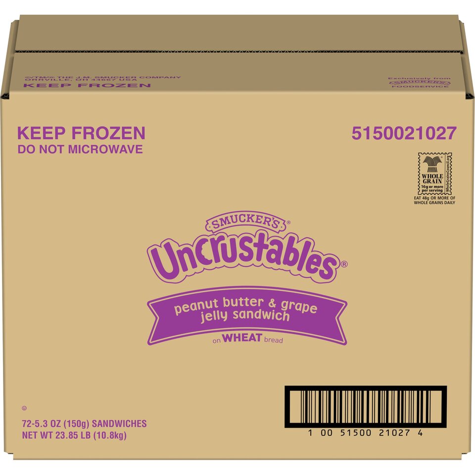 Smucker's 5.3 Ounce Uncrustable Peanut Butter And Grape Foodservice 72 ...